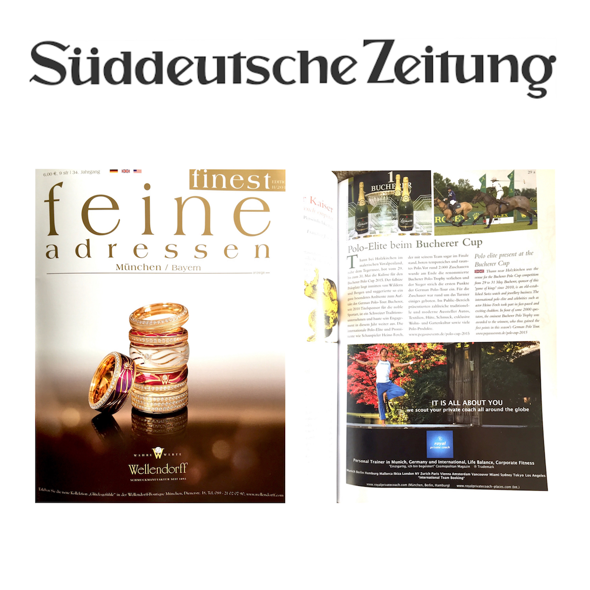 Süddeutsche Zeitung und Feine Adresen Artikel - Royal Pirvate Coach
